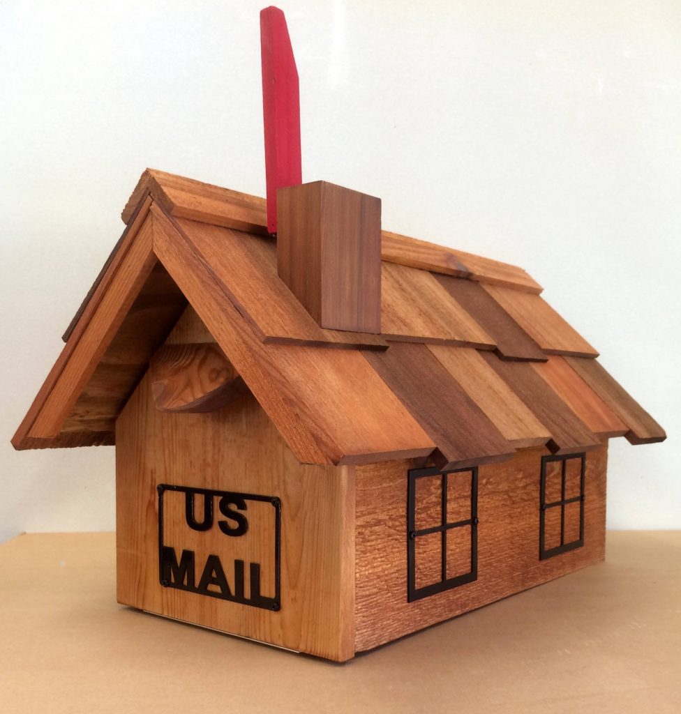 Large California Cedar Wood Mailbox/Chimney Flag with Plasma cut metal ...