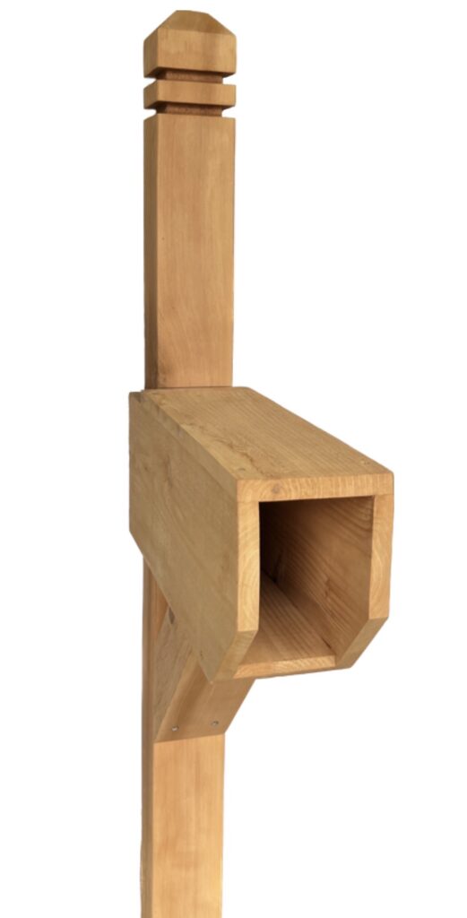 Decorative Cedar Mailbox Post with Paper box - Wilray Designs